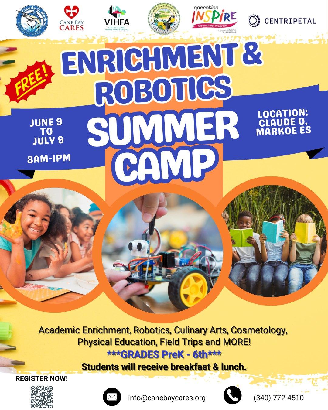 Enrichment & Robotics Summer Camp Registration Now Open! – Cane Bay Cares